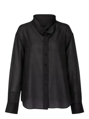 CLUB21 COLLECTION Sheer Button-up Blouse - Black