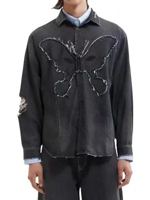 PERKS AND MINI Perks And Mini Distressed Overshirt