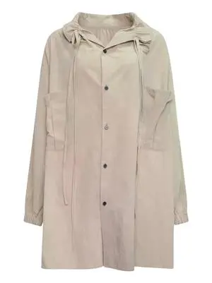 Y’s Name Drawstring-collar Oversized Shirt - Neutrals