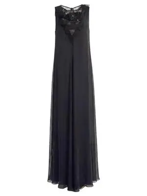 IRINA SCHROTTER Ruffled Sequin-embellished Maxi Dress - Black