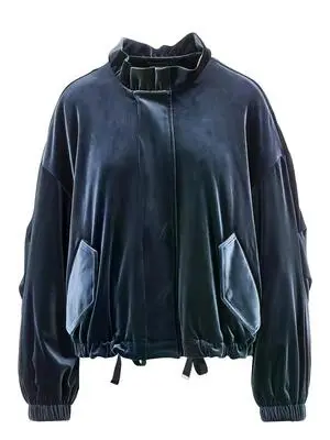 EMPORIO ARMANI Emporio Armani Velvet-Effect Funnel Neck Jacket