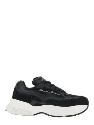 Emporio Armani Whipstitch Logo Sneakers - Black