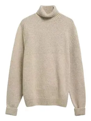 Barbour Northcliffe Submariner Wool Roll-neck Sweater - Neutrals