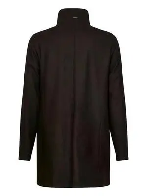 HERNO Herno High-Neck Coat With Faux Fur Trim