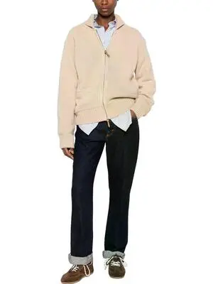 SEBAGO Anchor Intarsia Zip-up Cardigan - Neutrals