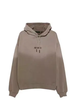 Axel Arigato Logo Embroidered Drawstring Hoodie - Brown