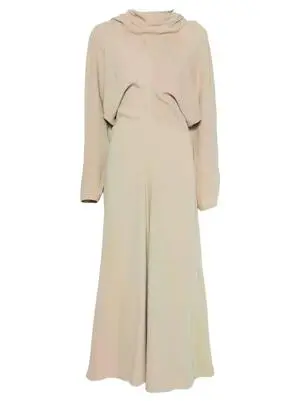 TOTEME Draped Maxi Dress With Scarf Neck - Neutrals