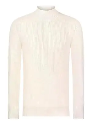 GRAN SASSO Gran Sasso Ribbed Knit High Neck Sweater Neutrals