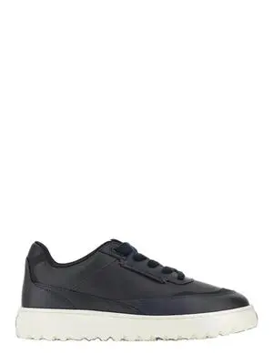 Emporio Armani Logo-plaque Panelled Sneakers - Blue