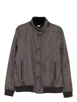 BARBA NAPOLI Raven Fur-collar Bomber Jacket - Brown