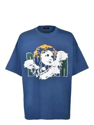 BREATH Angel-print Box-fit T-shirt - Blue