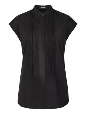 CLUB21 COLLECTION Edith Pintuck Detail Shirt - Black