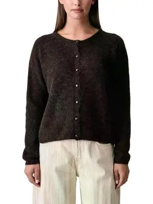 MOS MOSH Brushed Texture Cardigan - Brown