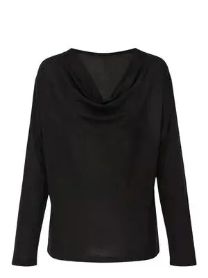 CLUB21 COLLECTION Cowl Neck Long Sleeve Blouse - Black