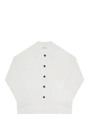 DOMAINE DES ARTISTES Button-up Patch-pocket Shirt Jacket - White