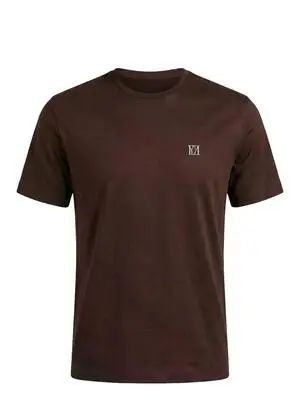 DOMAINE DES ARTISTES Logo-embroidered T-shirt - Brown