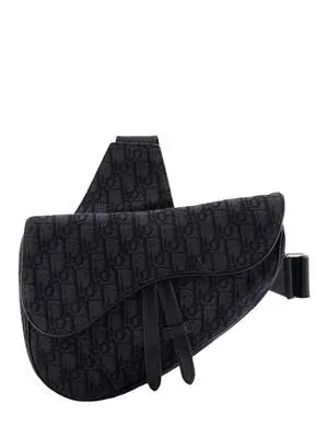 Dior Saddle Oblique Canvas Crossbody Bag - Black