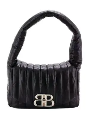 Balenciaga Padded Quilted Leather Shoulder Bag - Black