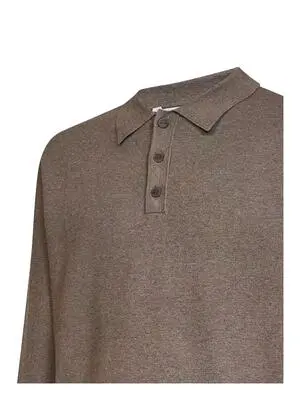 HEVO Mar Grande Long-sleeve Polo Shirt - Brown