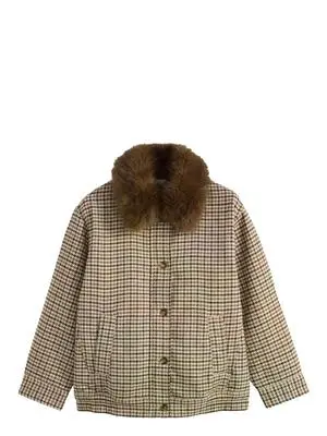 LEVI'S Billie Houndstooth Faux-Fur Collar Jacket