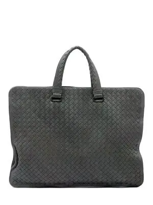 Bottega Veneta Nappa Intrecciato Business Bag - Grey