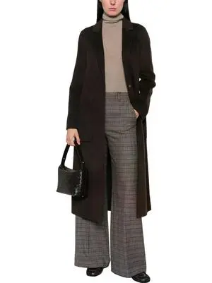 VICOLO Notched Lapel Patch Pocket Coat - Brown