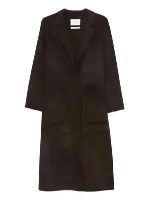 VICOLO Notched Lapel Patch Pocket Coat - Brown