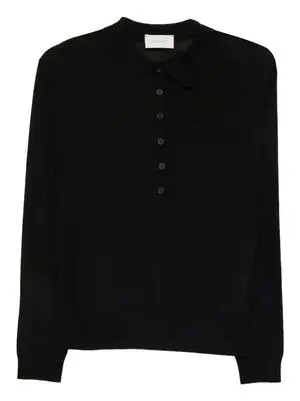 VICOLO Long-sleeve Polo Sweater - Black