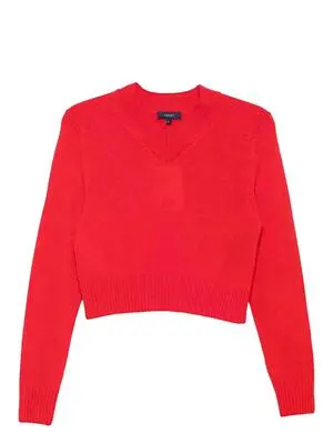 Soeur Jonas Ribbed-knit V-neck Sweater - Red