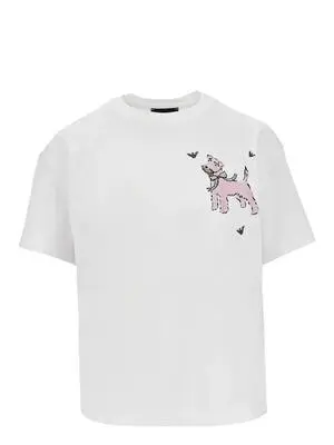 Emporio Armani Dog Print Cotton T-shirt - White