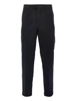 Emporio Armani Straight-leg Cotton Trousers - Blue