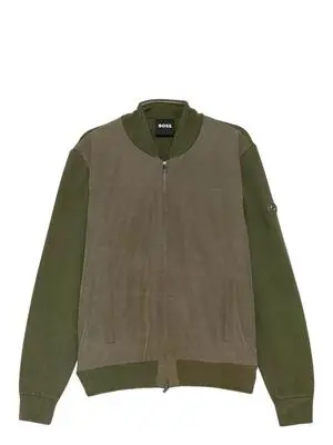 BOSS Contrast Sleeve Bomber Jacket - Green