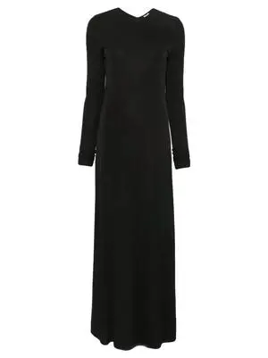 TOTEME Long-sleeve Maxi Dress With Rear Zip Fastening - Black