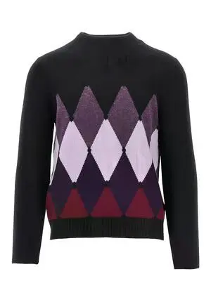 BALLANTYNE Cashmere Argyle Sweater - Black
