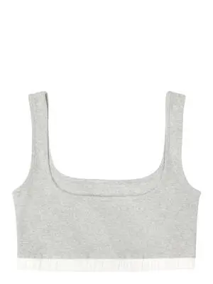 ENTIRE STUDIOS Ribbed Knit Cropped Top - Grey