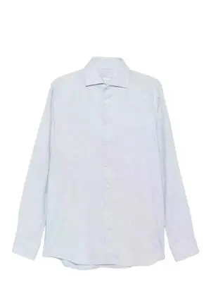 PROFUOMO Spread-collar Long-sleeve Shirt - Blue