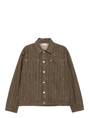Drole De Monsieur Logo-monogram Denim Jacket - Brown