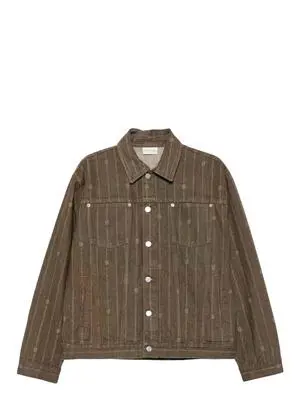 Drole De Monsieur Logo-monogram Denim Jacket - Brown
