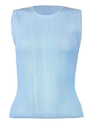 Veronica Beard Sid Ribbed Knit Tank Top - Blue