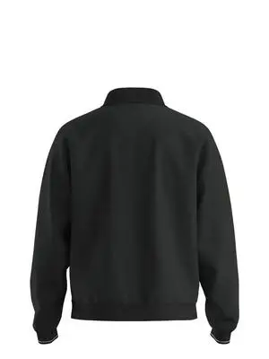 BOSS Zip-up Sweatshirt With Ribbed Texture - Black