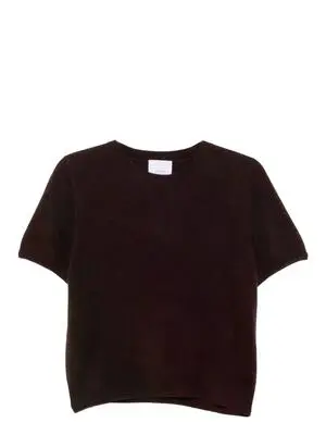 IVORY PARIS Short Sleeve Sweater - Brown