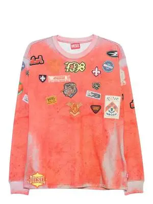 DIESEL® Graphic-print Long-sleeved T-shirt - Red