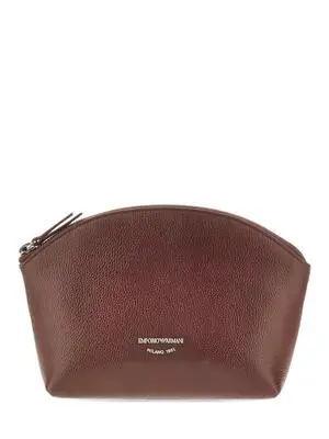 Emporio Armani Grained Leather Pouch - Red