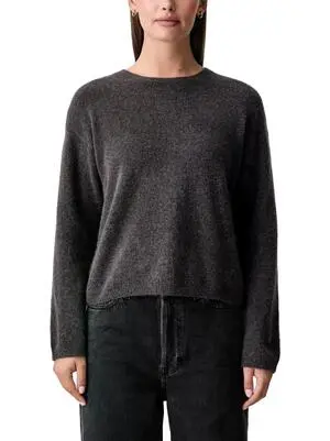 MOS MOSH Brushed Texture Crew Neck Sweater - Grey