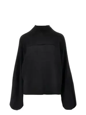 Emporio Armani High Neck Panelled Sweatshirt - Black