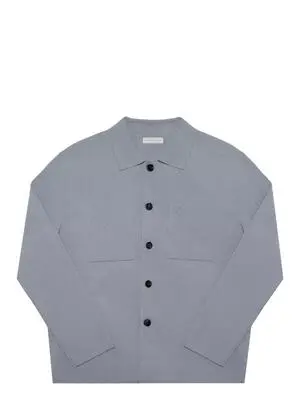 DOMAINE DES ARTISTES Knitted Patch-pocket Shirt Jacket - Grey