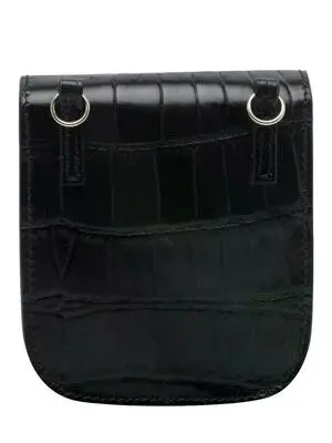 HIDESINS Croc-effect Leather Shoulder Bag - Black