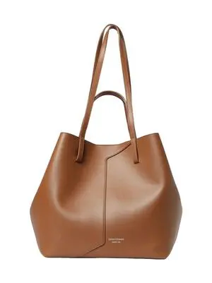 Emporio Armani Leather Tote Bag - Brown
