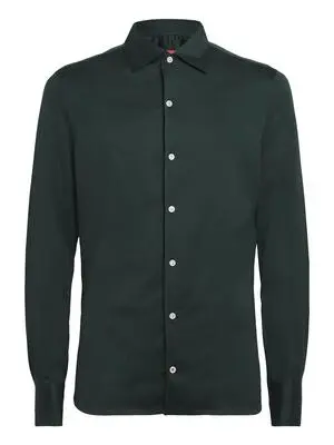 Isaia Cotton Jersey Sport Shirt - Green