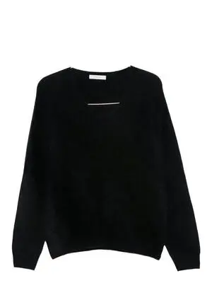 IVORY PARIS Dolly V-neck Sweater - Black